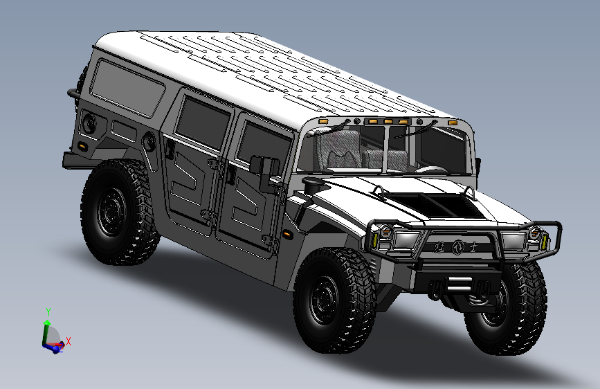 东风猛士双排硬顶车_SOLIDWORKS 2010_模型图纸下载 – 懒石网