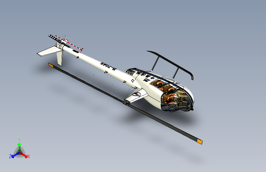 罗宾逊R44一比一尺寸模型_UG NX_模型图纸下载 – 懒石网