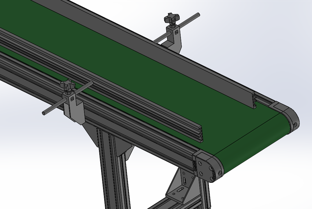 可调节护栏宽度输送带 Solidworks 2021 模型图纸下载 懒石网