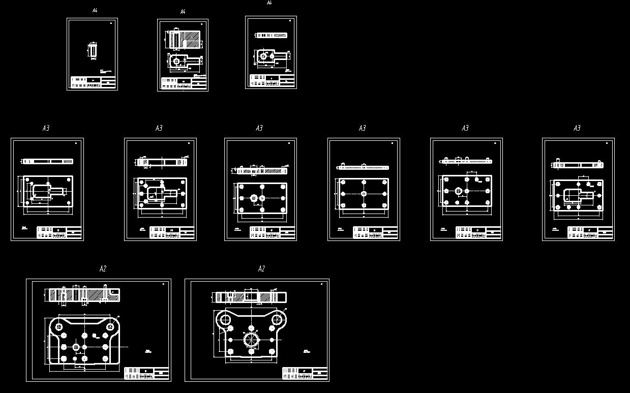 T型垫板复合模（CAD图+Proe三维）_PROE_模型图纸下载 – 懒石网