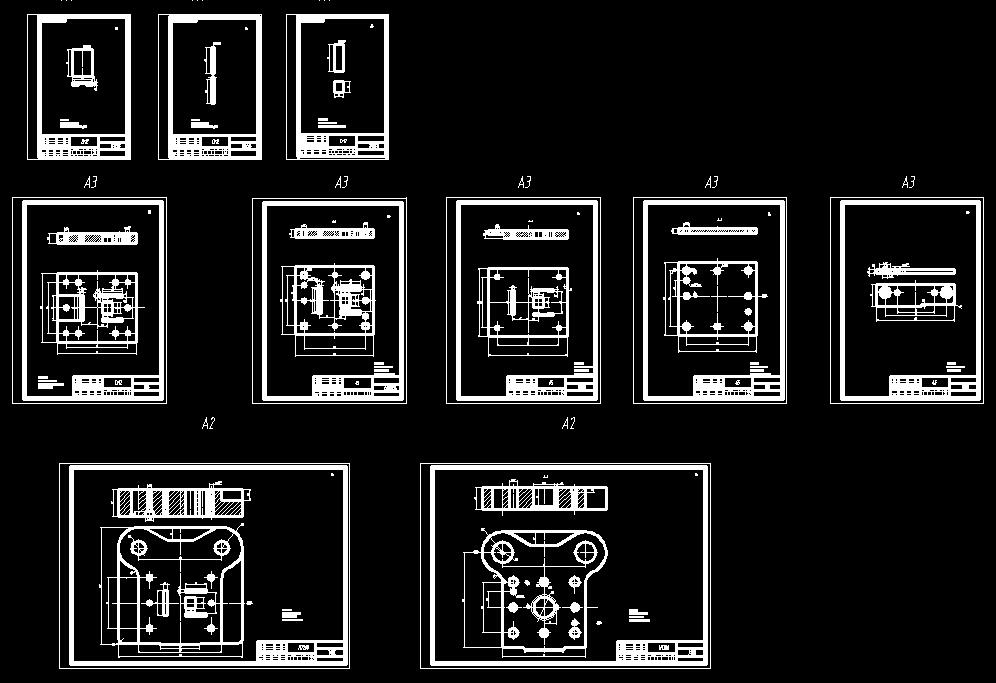 垫板级进模（CAD图+UG三维）_PROE 8.0_模型图纸下载 – 懒石网