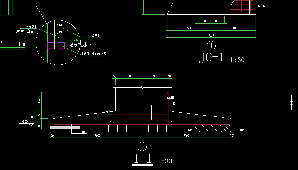 Led大屏钢结构设计图25mx18m Autocad 2004 模型图纸下载 懒石网