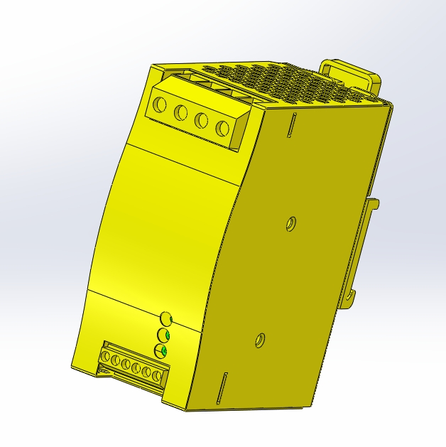 明纬ICL和DR-UPS系列开关电源合集轨道式_STEP_模型图纸下载 – 懒石网