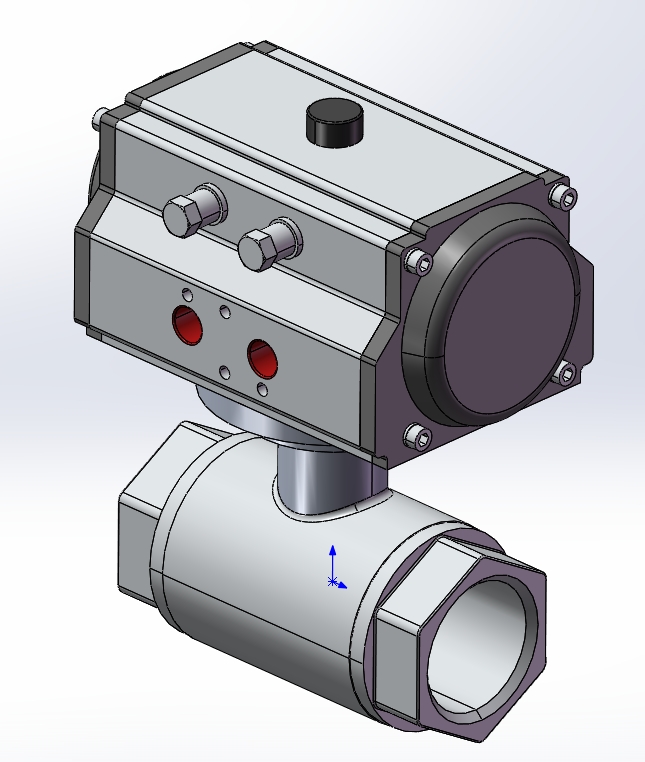 气动二片三片式球阀Q611F 19款_SOLIDWORKS 2020_模型图纸下载 – 懒石网