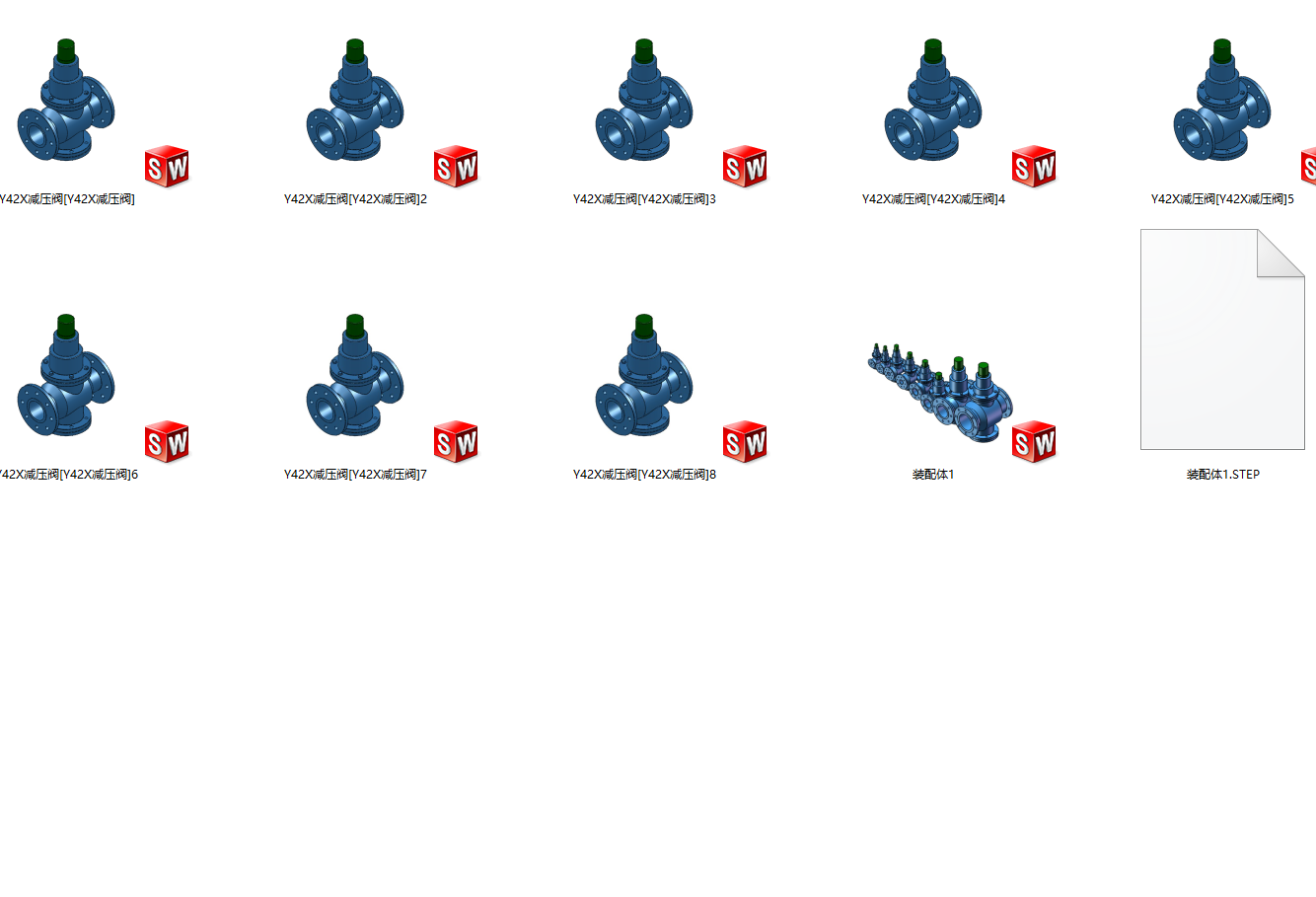 8款最全Y42X减压阀_SOLIDWORKS 2013_模型图纸下载 – 懒石网