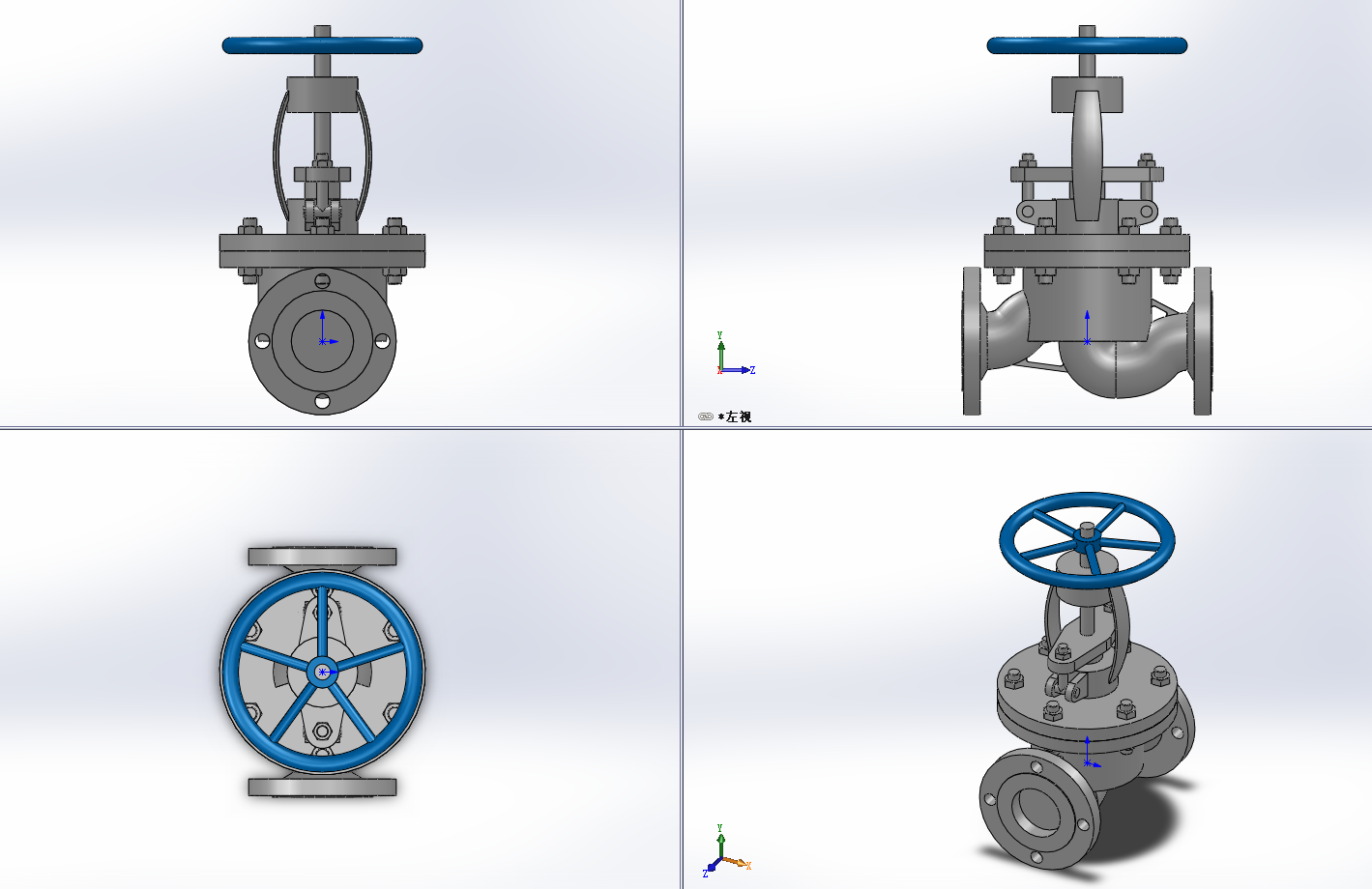 5款J41-941-64国标截止阀_SOLIDWORKS 2017_模型图纸下载 – 懒石网