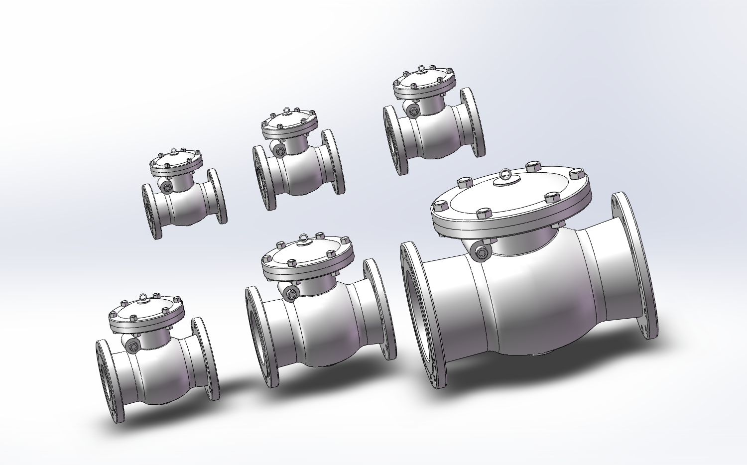 6款H44H-150Lb美标法兰止回阀_SOLIDWORKS 2017_模型图纸下载 – 懒石网