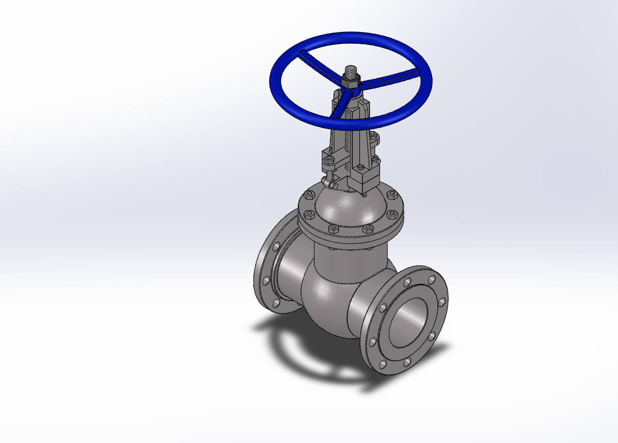 5款Z41H-16C法兰连接闸阀_SOLIDWORKS 2017_模型图纸下载 – 懒石网