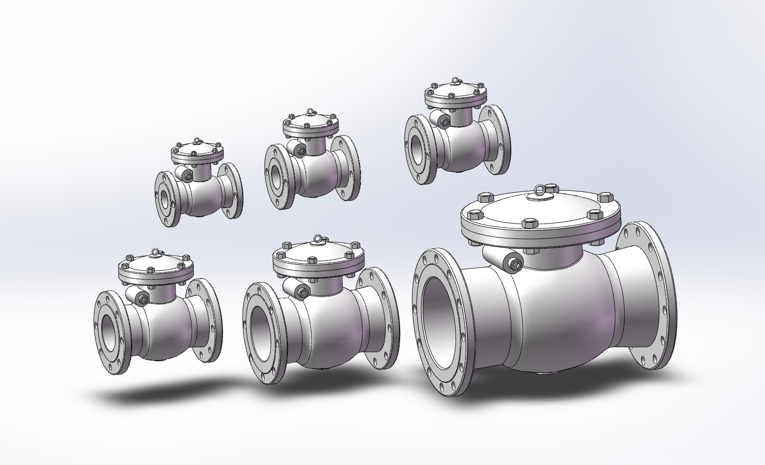 6款H44H-150Lb美标法兰止回阀_SOLIDWORKS 2017_模型图纸下载 – 懒石网