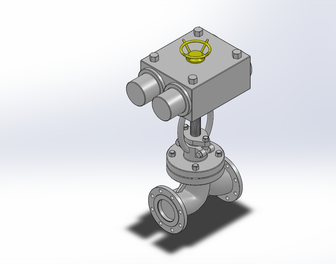 8款J941W-16P法兰连接电动截止阀_SOLIDWORKS 2017_模型图纸下载 – 懒石网