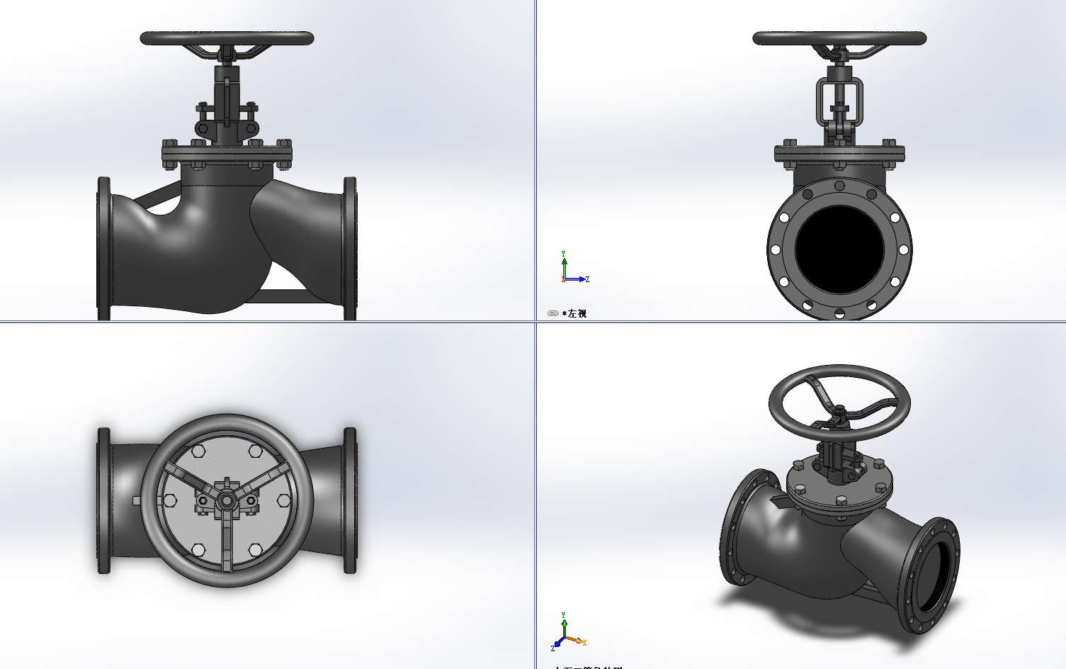 6款J41T-W-H-F-X-1616Q截止阀_SOLIDWORKS 2017_模型图纸下载 – 懒石网