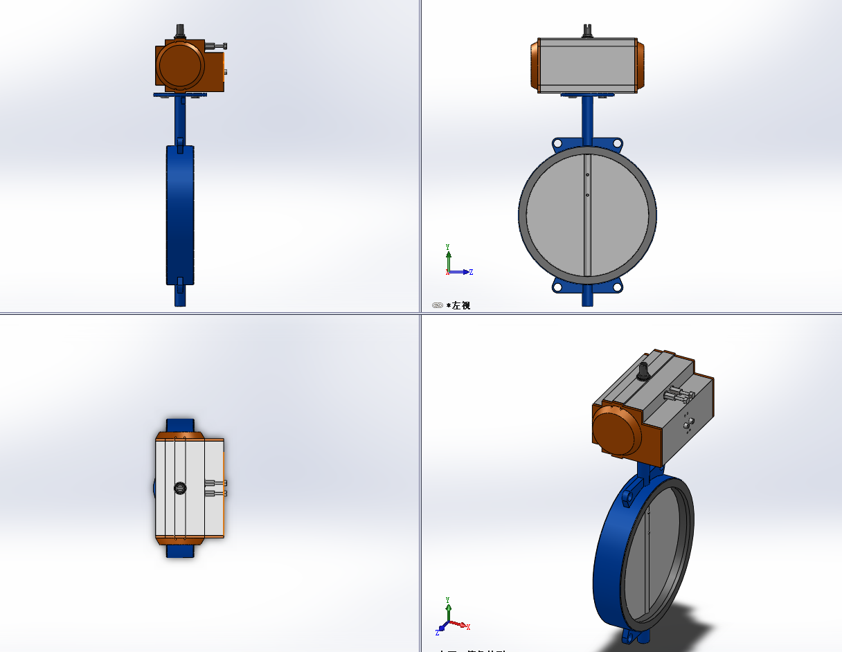 7款D671X-16 气动对夹蝶阀-2_SOLIDWORKS 2017_模型图纸下载 – 懒石网