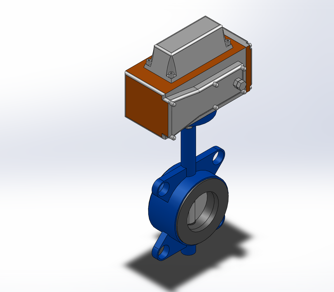 7款D971X-16电动对夹蝶阀_SOLIDWORKS 2017_模型图纸下载 – 懒石网