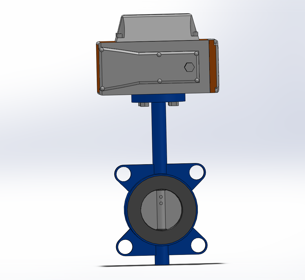 7款D971X-16电动对夹蝶阀_SOLIDWORKS 2017_模型图纸下载 – 懒石网